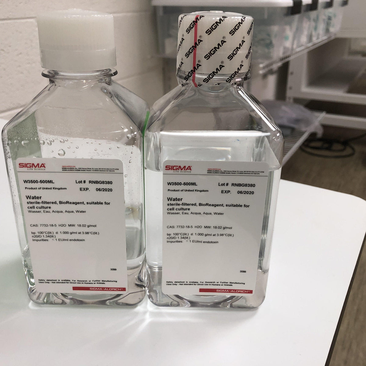 SIGMA Water, sterile-filtered, BioReagent, suitable for cell culture ...