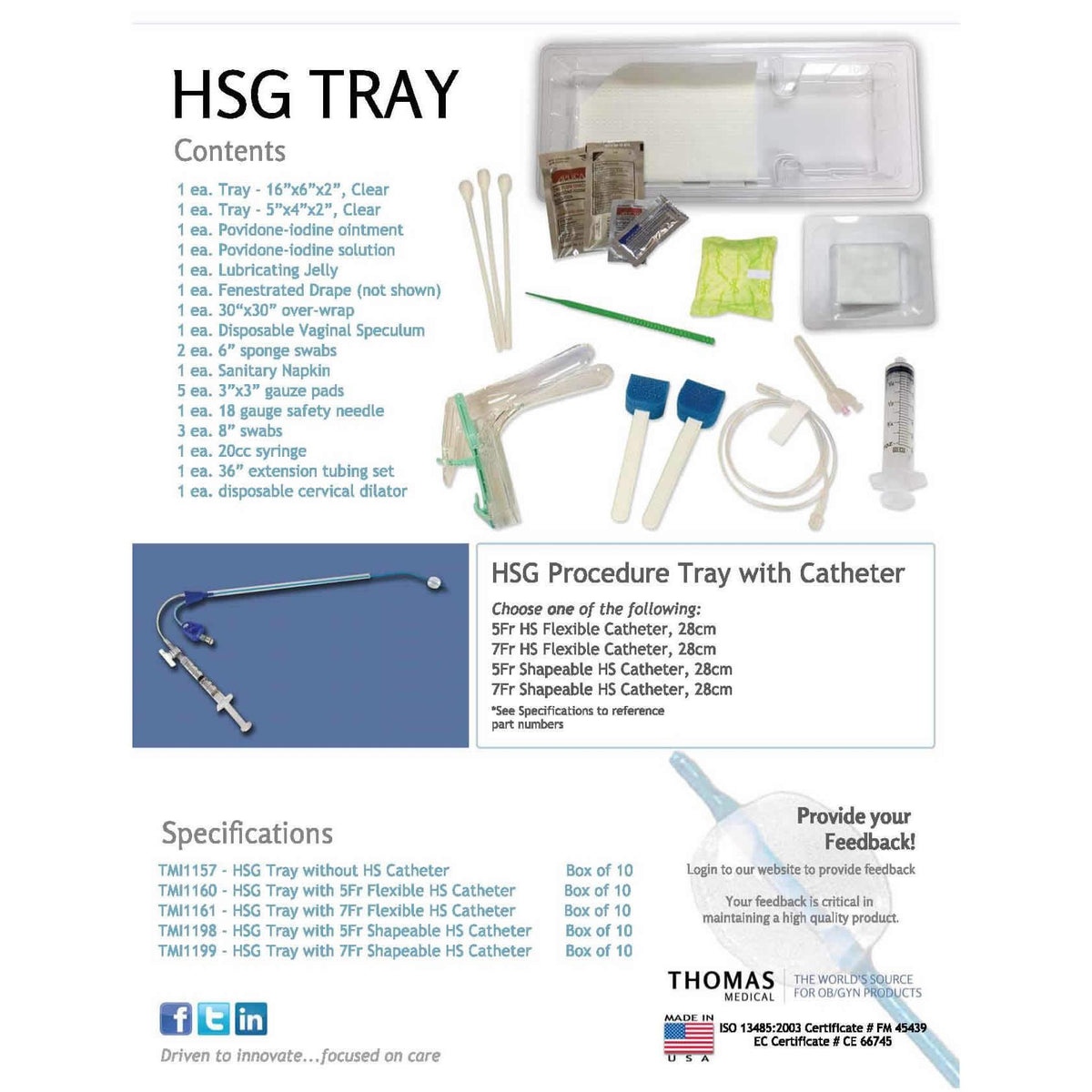 HSG Procedure Tray from Thomas Medical – IVF Store